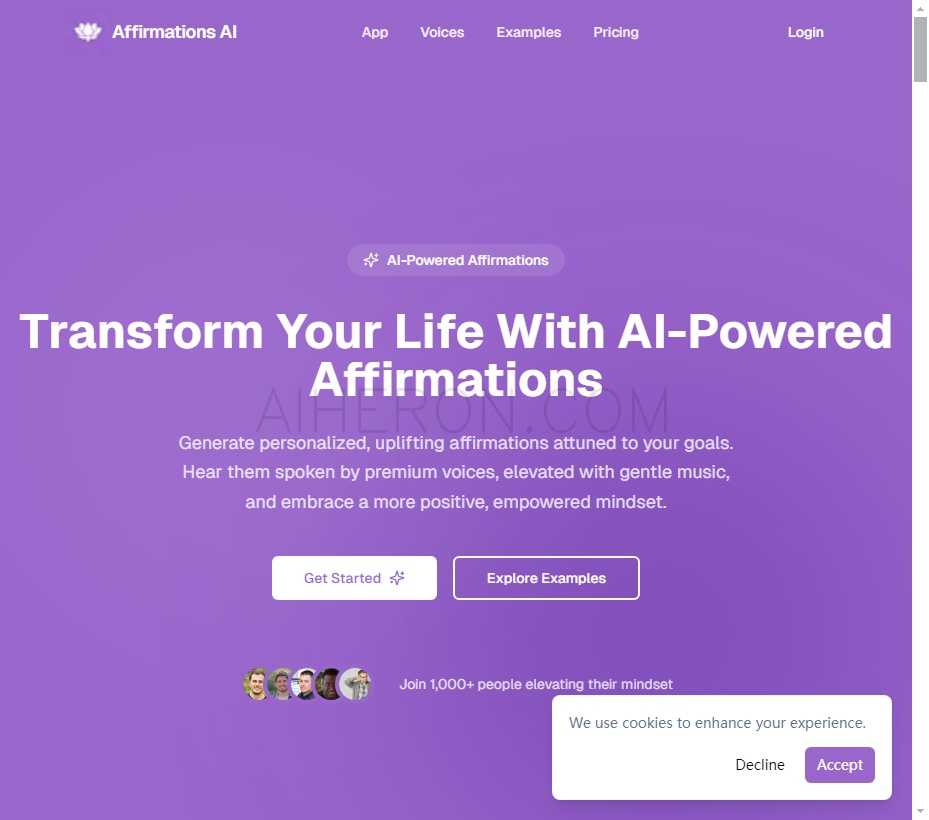 AI Affirmations Generator ，借助AI技术，创造属于你的个性化肯定语。