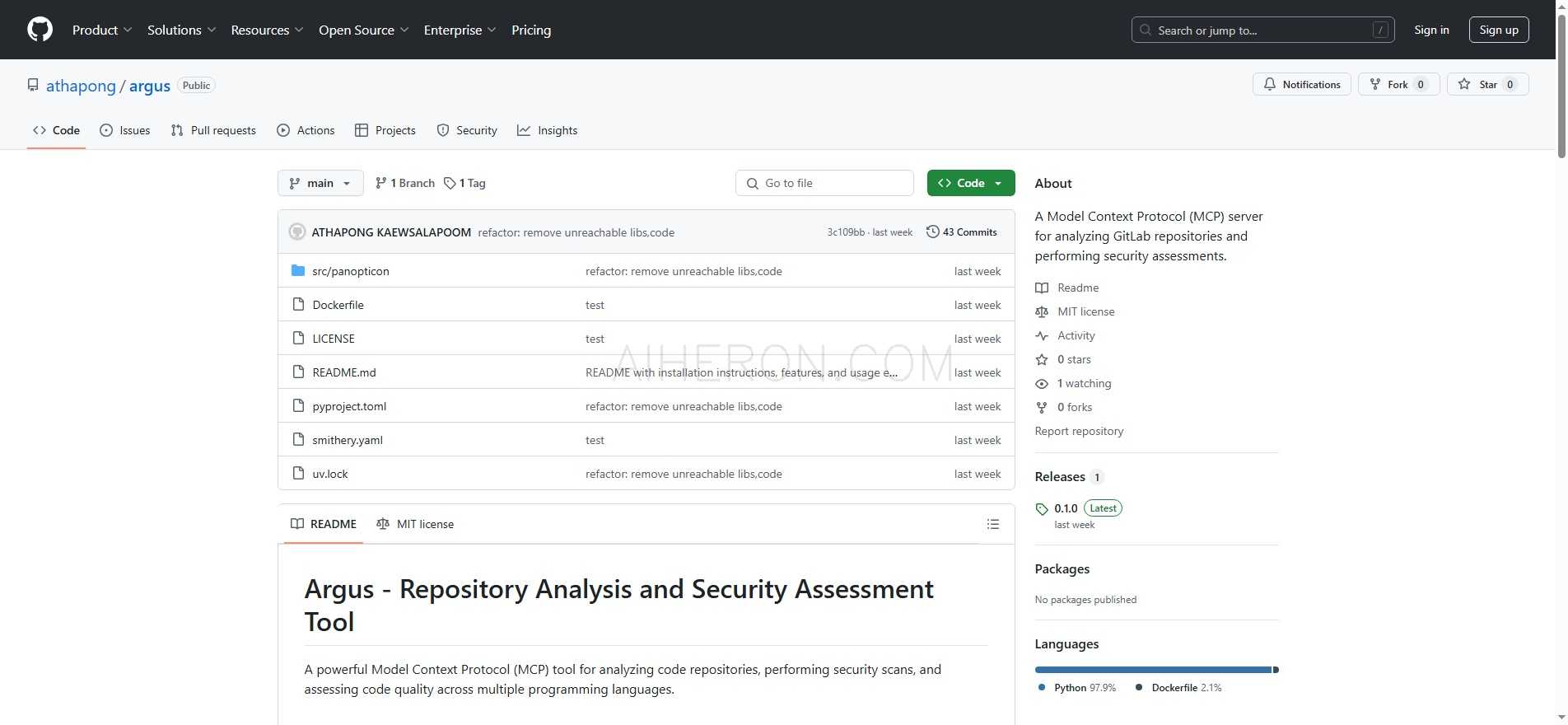 Argus - Repository Analysis and Security Assessment Tool ，A Model ...