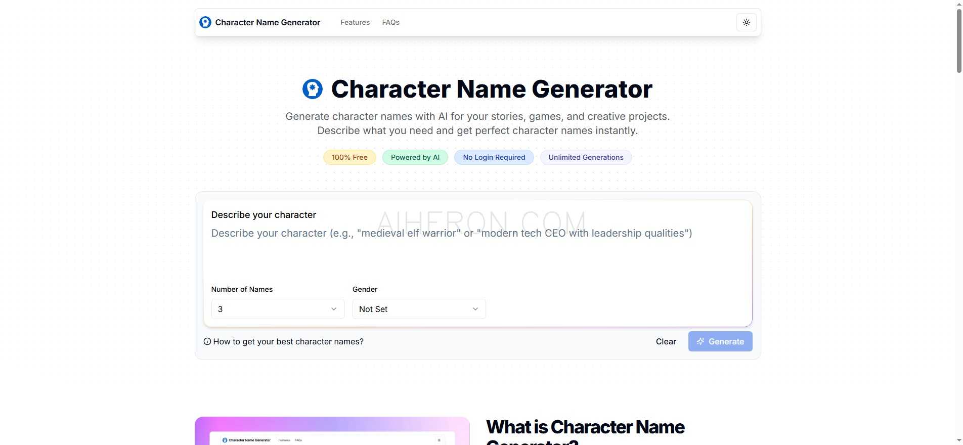 Character Name Generator ，Instantly generate unique character names for ...